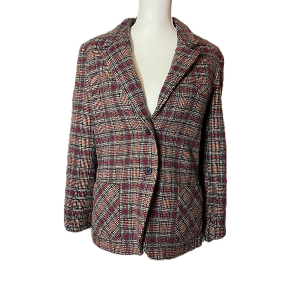 No Brand | Jackets & Coats | Powner Vintage 0 Wool Plaid Blazer Dark ...